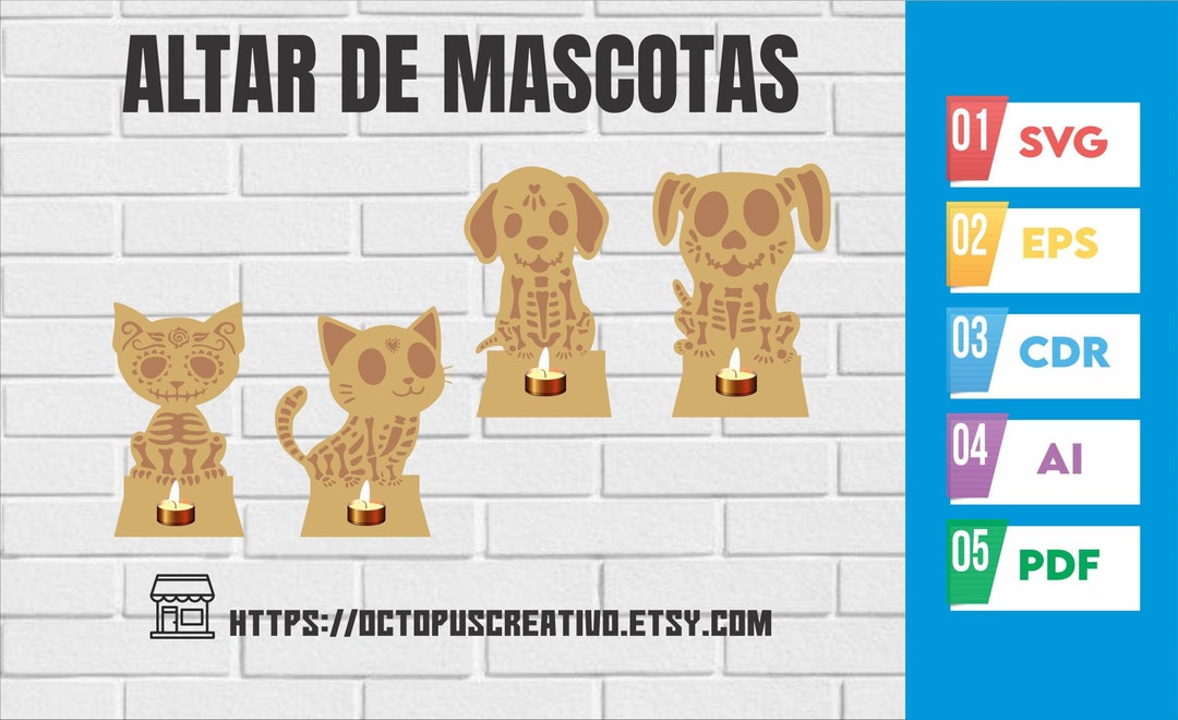 Mini Pet Altars for the Dead (4) | Day of the Dead SVG, EPS, CDR | Day ...