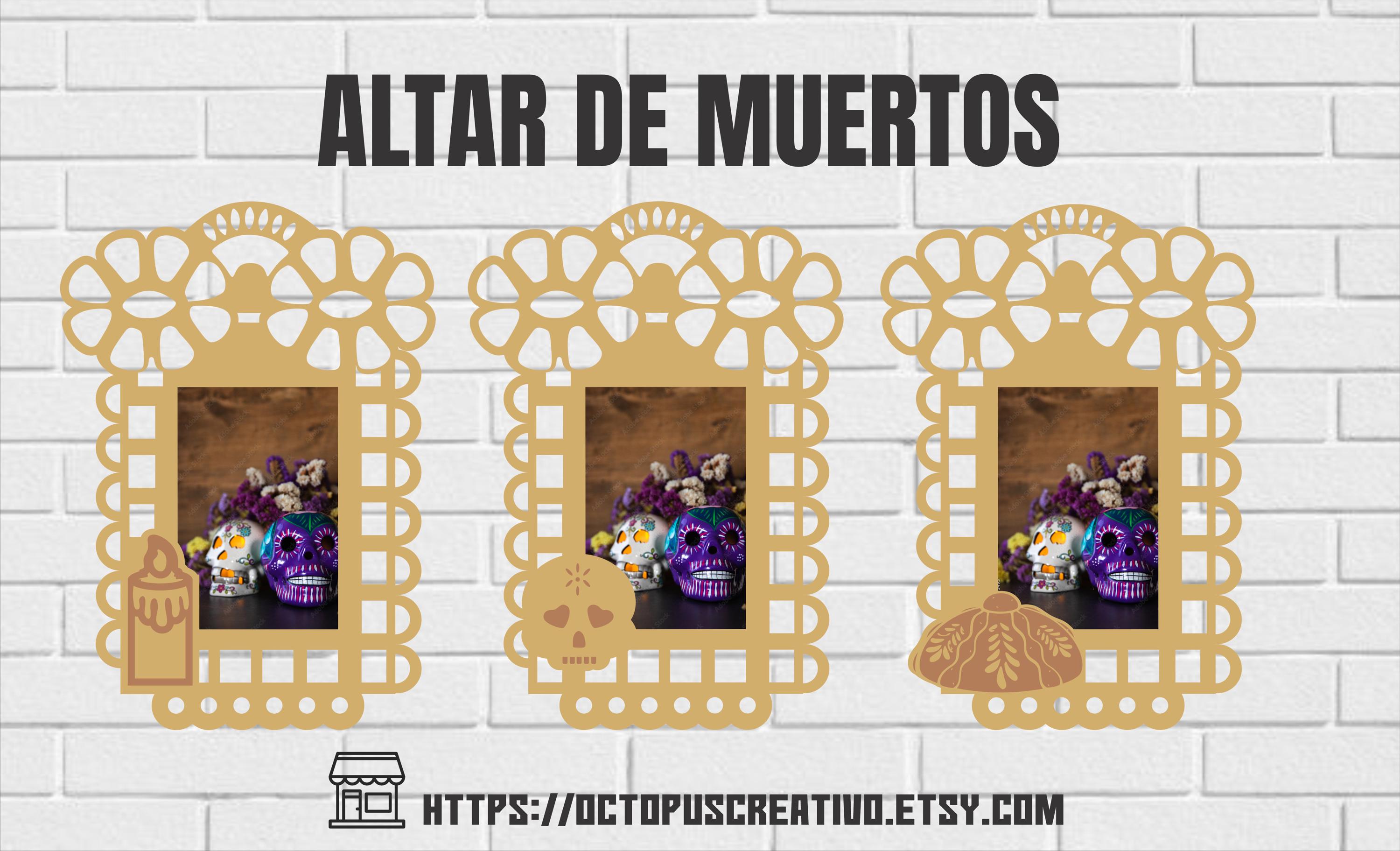 Altar de Muertos y Nichos SVG | Mini Altares Día de Muertos (Set de 3 ...