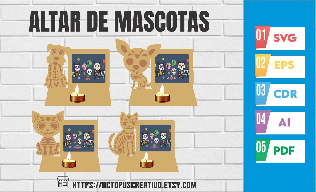 Mini Pet Altars | Day of the Dead SVG, EPS, CDR | Day of the Dead ...