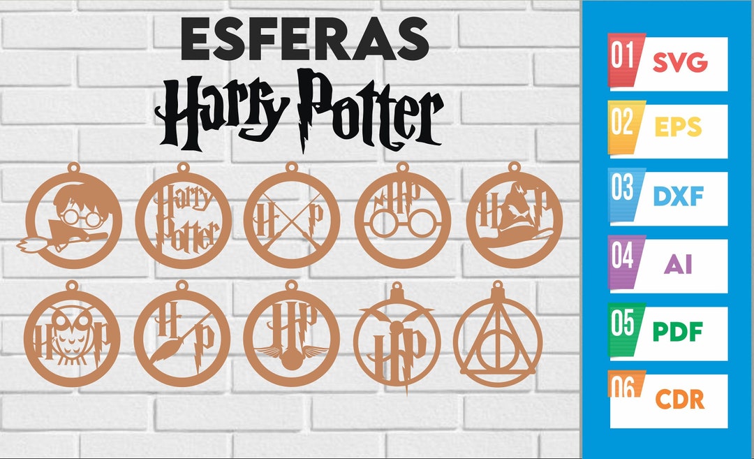 40 Harry Pottter Spheres, Hp Wizard Magic, Christmas Ornaments SVG ...