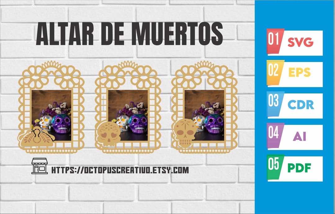 Marco de fotos del Día de Los Muertos (3)| Day of the Dead SVG,eps,cdr ...