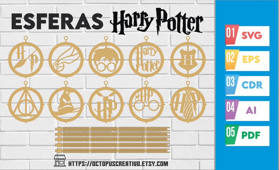 20 Harry Potter Spheres, Hp Wizard Magic, Christmas Ornaments SVG Laser ...