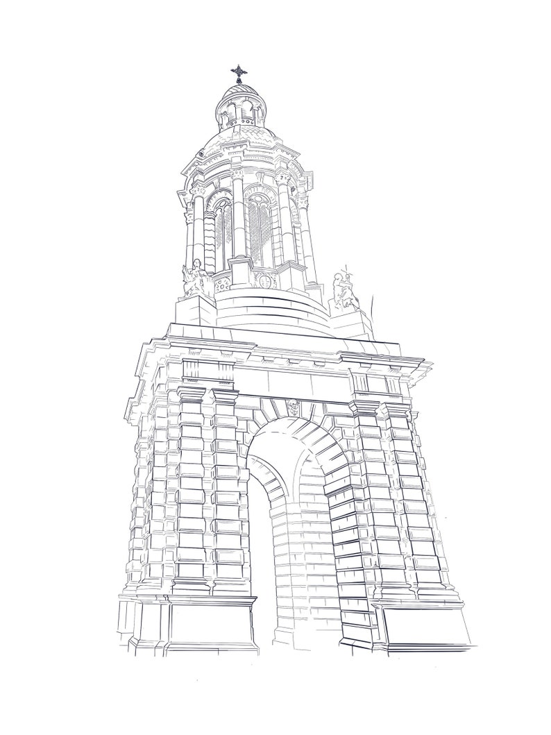 Trinity College Dublin High Res Poster Digital Download, Sketch Poster ...