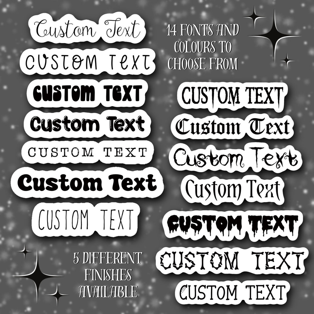 Custom Text Sticker | Custom Vinyl Sticker | Jar Labels | Cage Tags ...