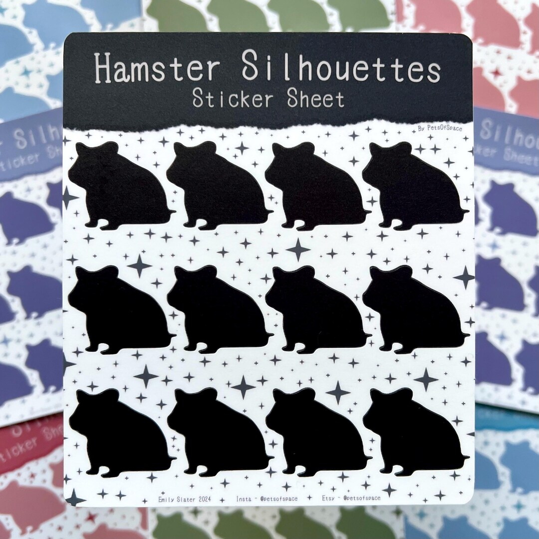 Hamster Sticker Sheet Hamster Silhouette Stickers Hamster Stickers Jar ...