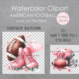 Watercolor American Football PNG, Sport Valentine, Football Pink ...