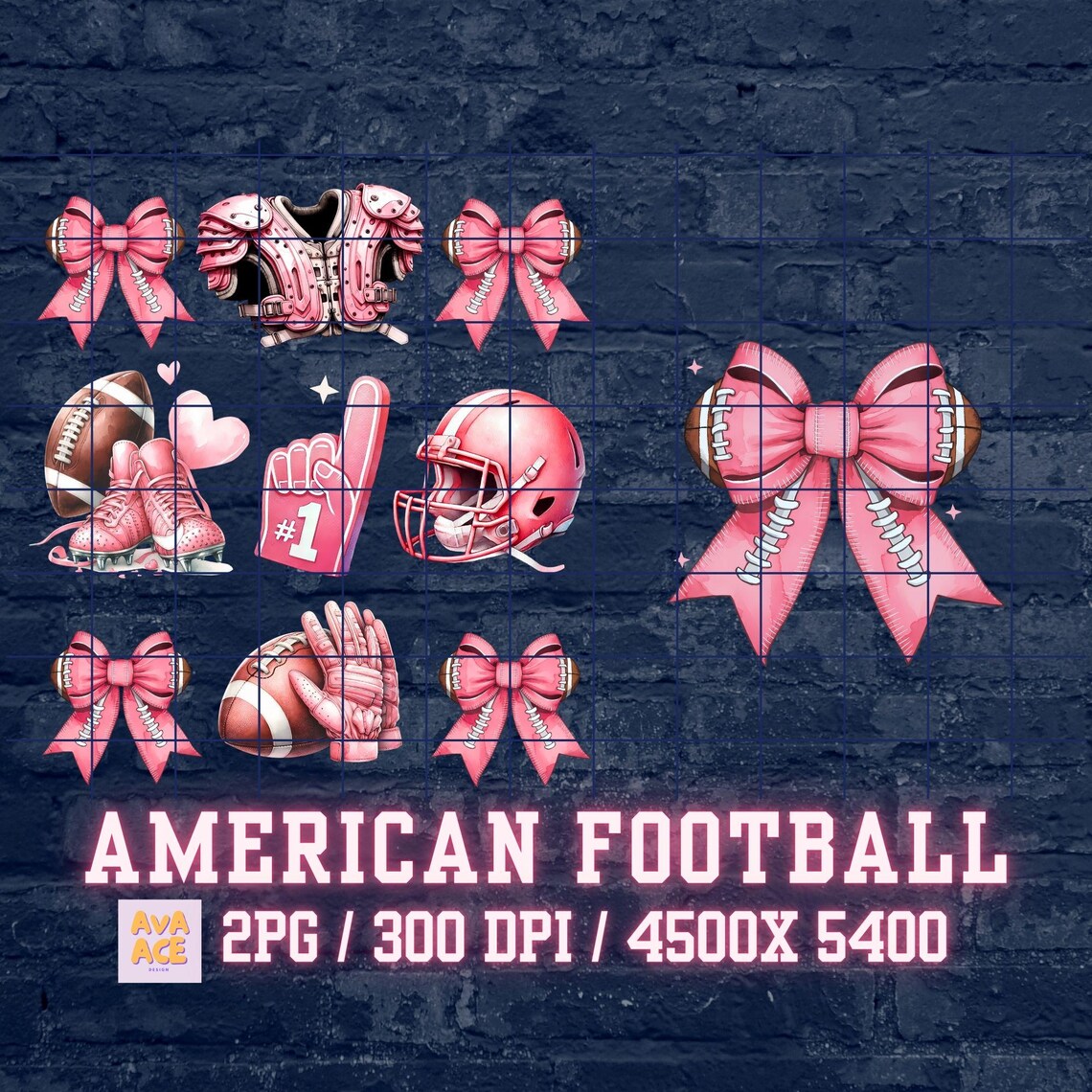 Touchdown Season Png Bundle, Pink American Football Png, Rugby Pink ...
