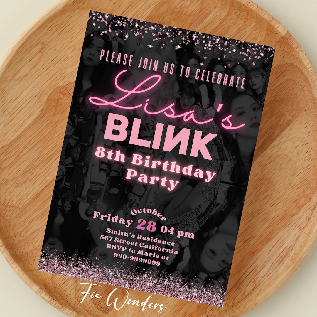 Editable BLACKPINK Birthday Invitation, Blackpink Party Invitation K ...