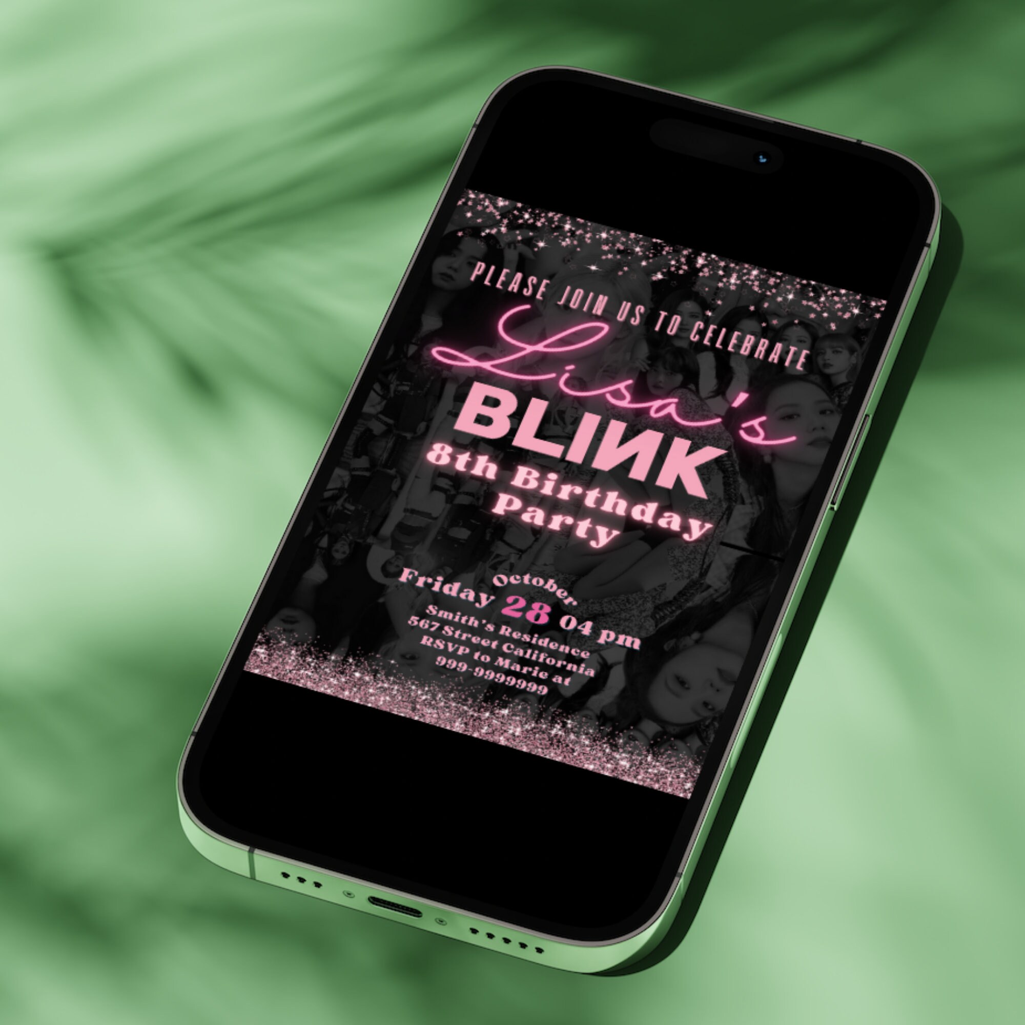 Editable BLACKPINK Birthday Invitation, Blackpink Party Invitation K ...