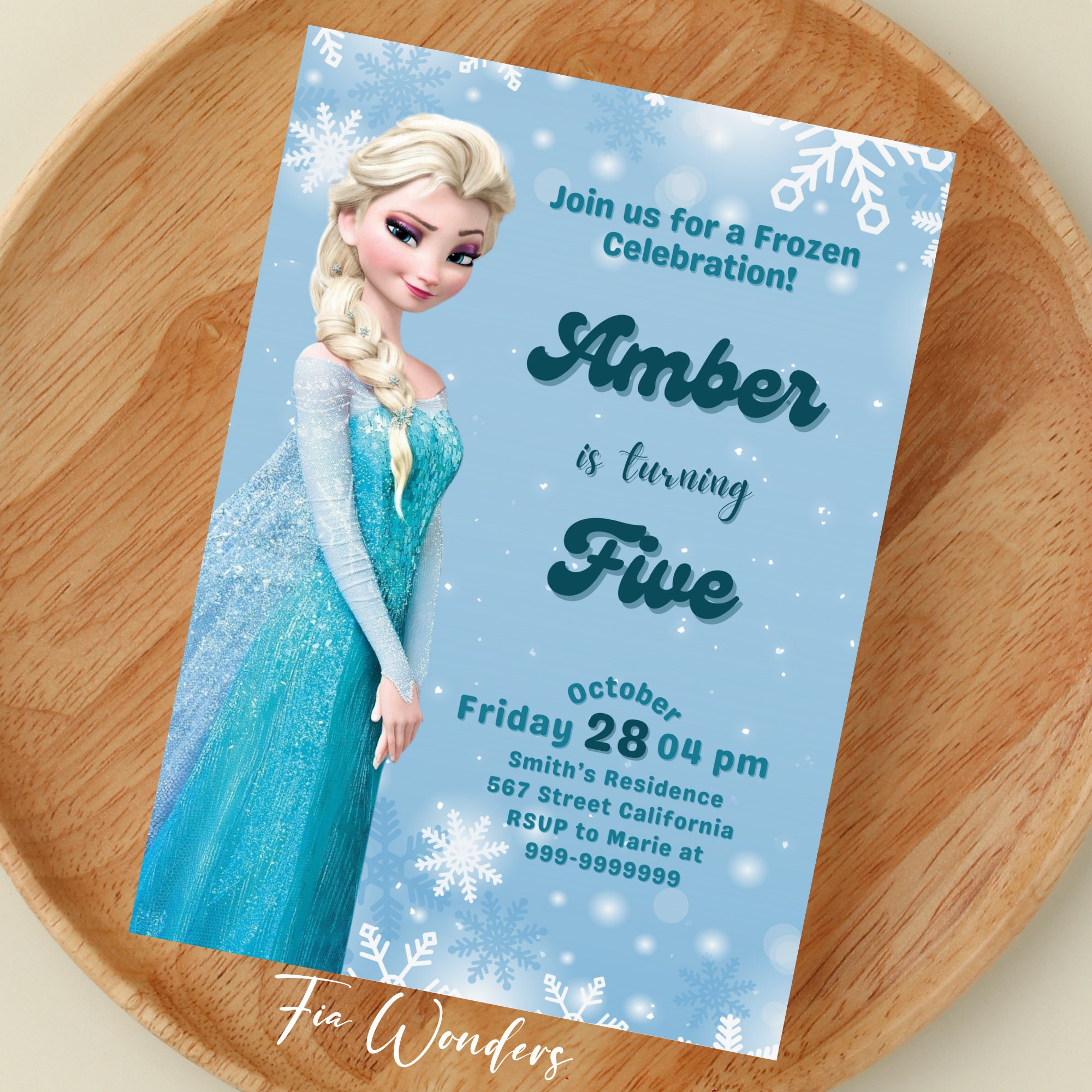 Editable FROZEN Birthday Invitation Birthday Party Invitation Printable ...