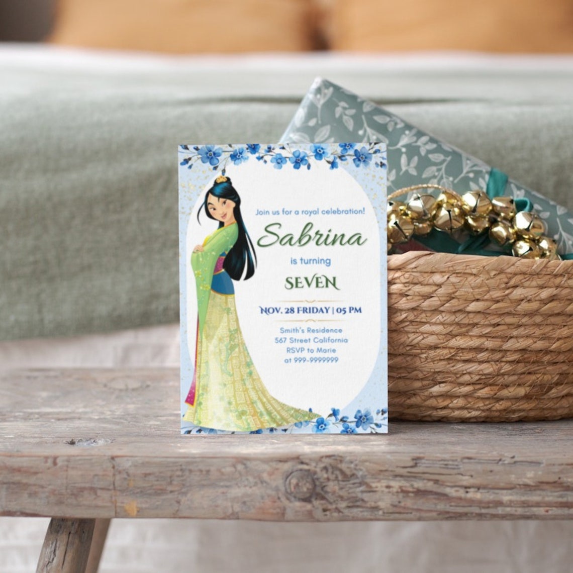 Editable Mulan Birthday Invitation, Princess Mulan Party Invite ...