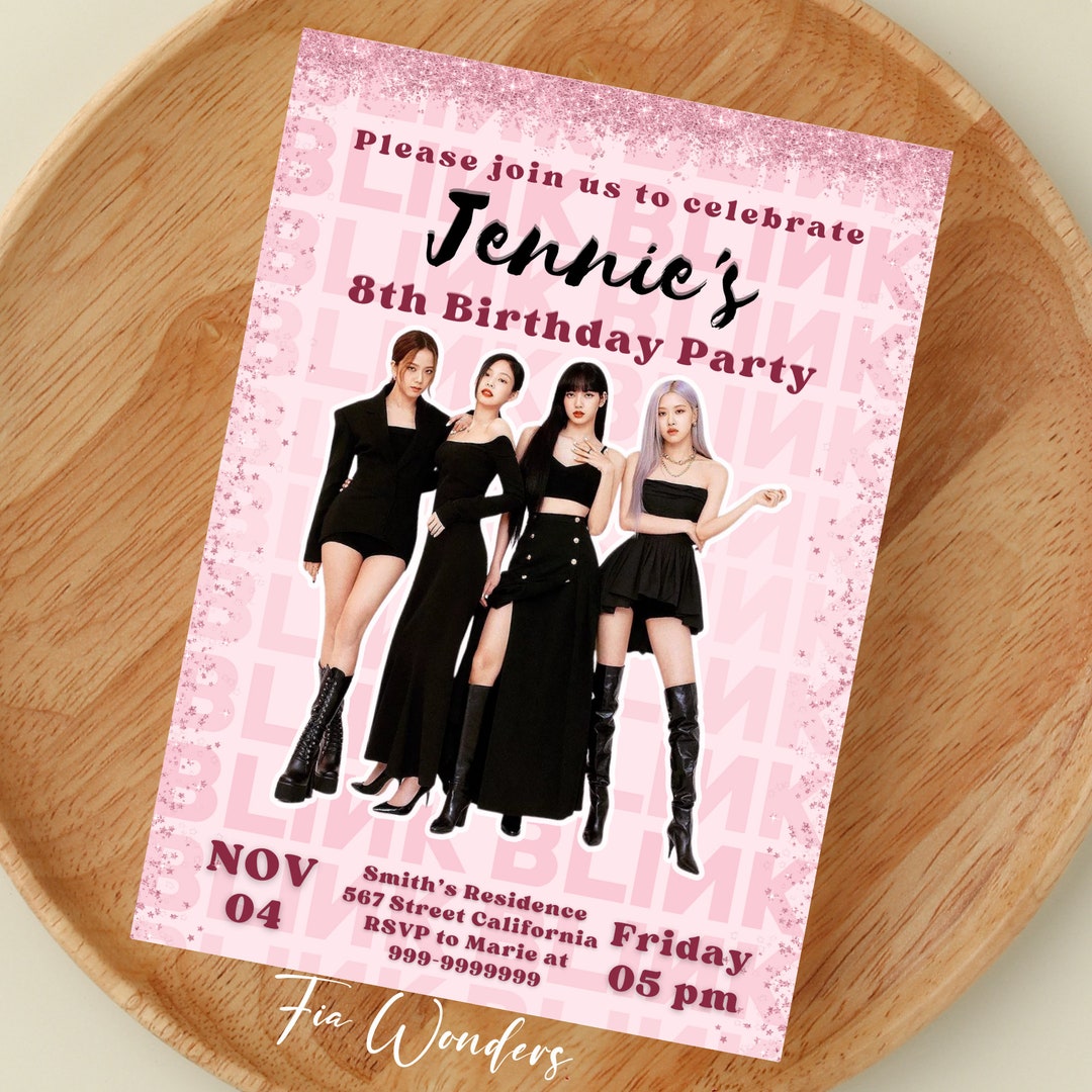 Editable BLACKPINK Birthday Invitation, Blackpink Party Invitation K ...