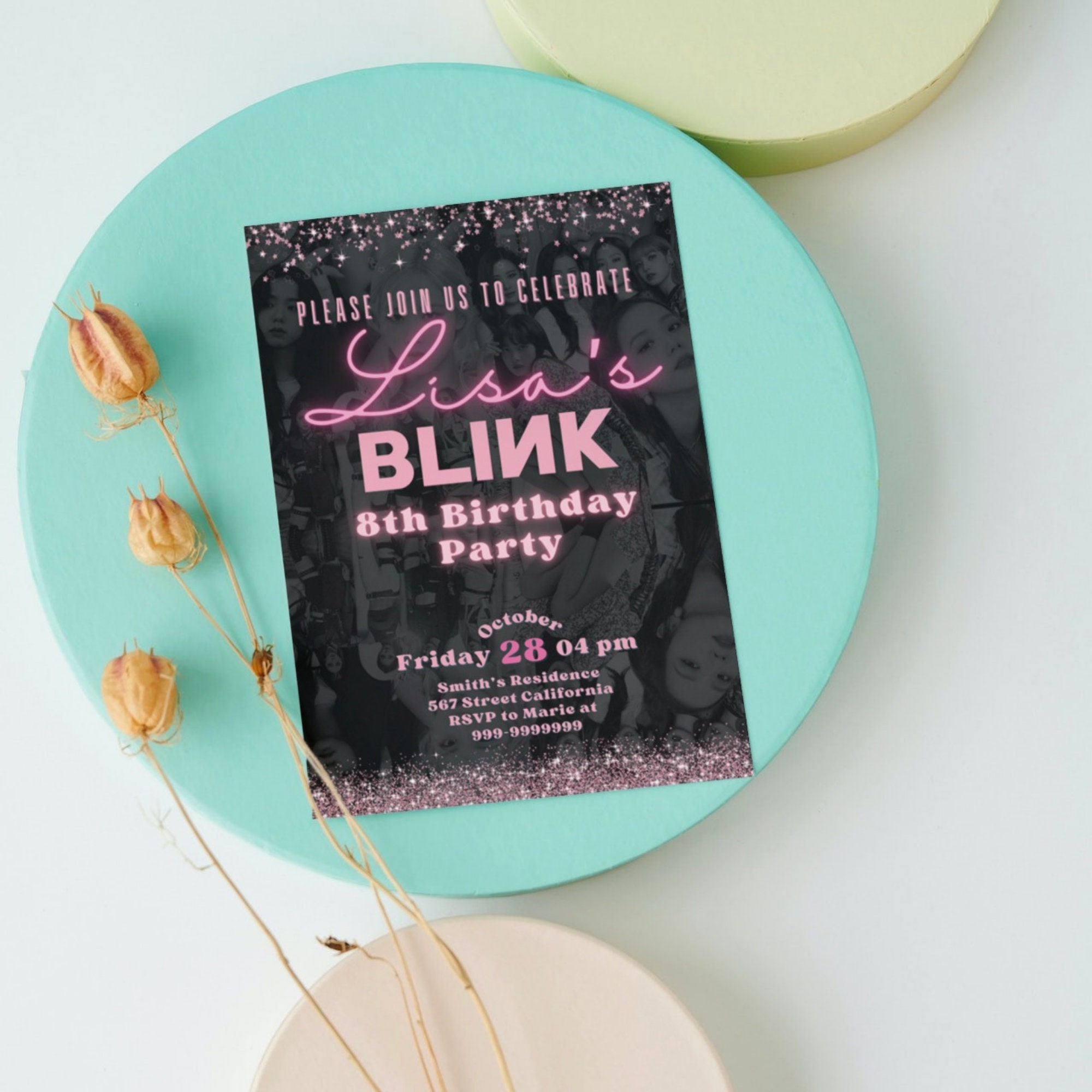 Editable BLACKPINK Birthday Invitation, Blackpink Party Invitation K ...
