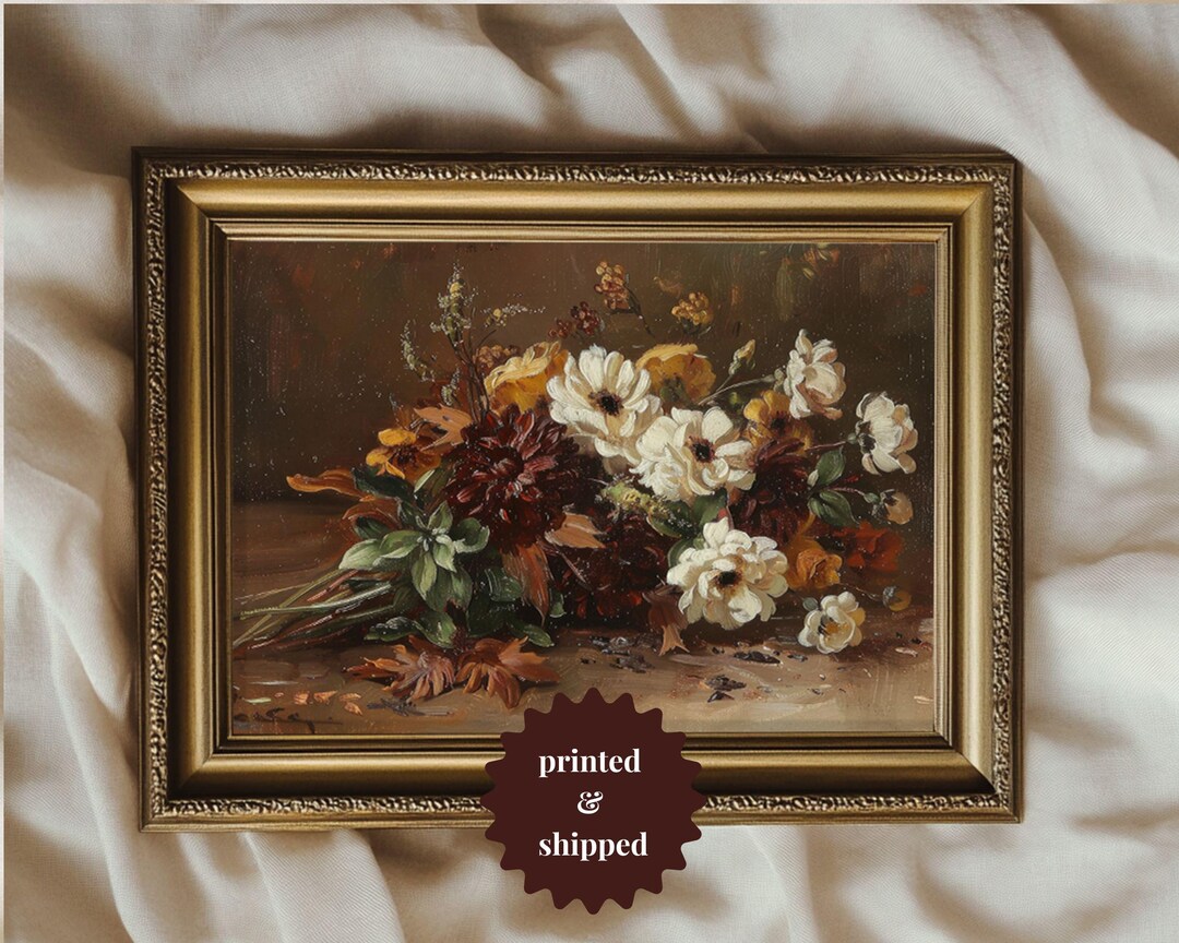 Fall Flowers Vintage Style Still Life Painting | Old Charm Cottage ...