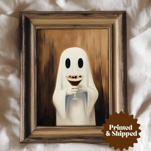 Espresso Martini Ghost Print | Cottage Halloween Decor Whimsical Wall ...