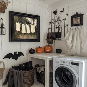 Ghost Laundry Vintage Style Painting Print Laundry Room Halloween Decor ...