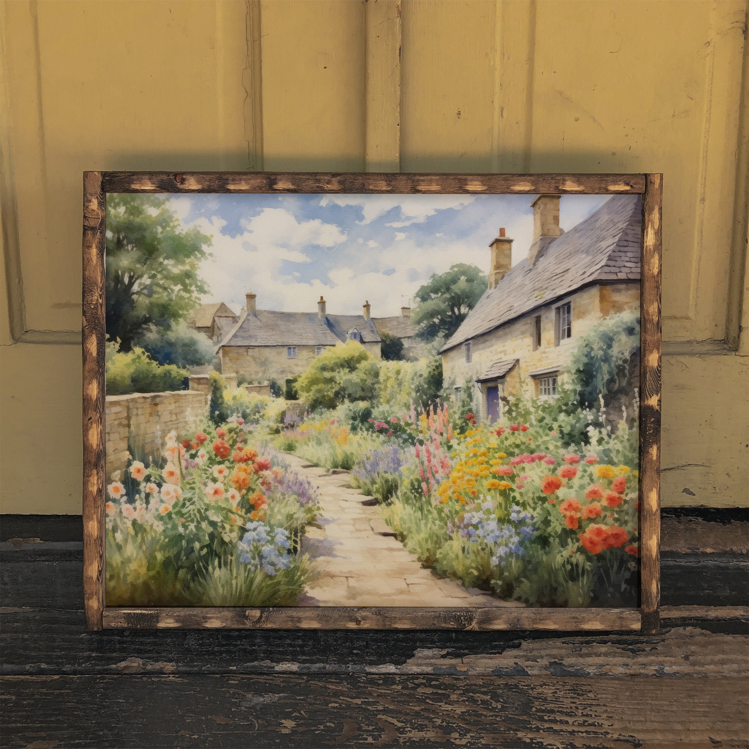 English Village Vintage Style Painting Cozy Cottage Decor PRINTABLE No ...