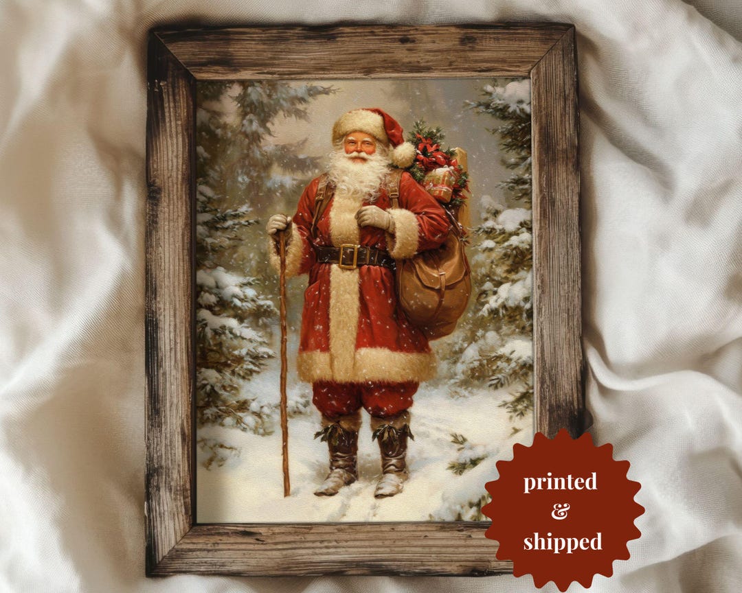 Old Fashioned Santa Claus Print Vintage Style | Cozy Cottage Holiday ...