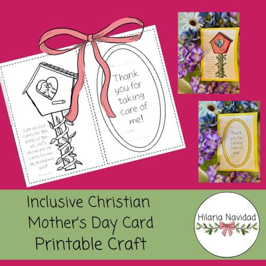 Inclusive Christian Mother’s Day Card Printable Craft (sunday School ...