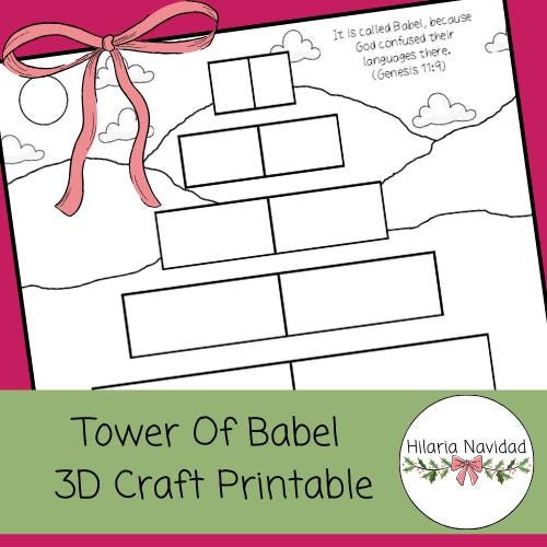 Tower of Babel 3D Craft Printable - Etsy