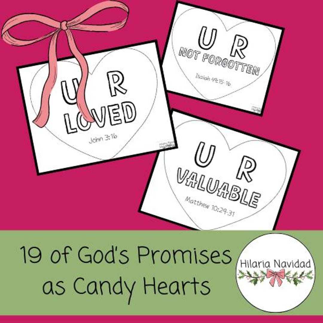 God's Promises Candy Hearts Printable Craft, Object Lesson, Display ...