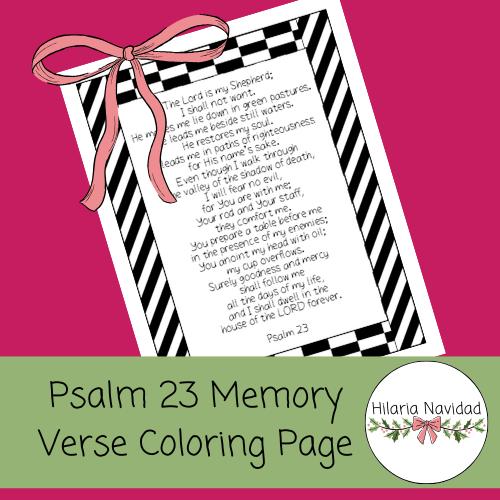 Psalm 23 Memory Verse Coloring Page - Etsy