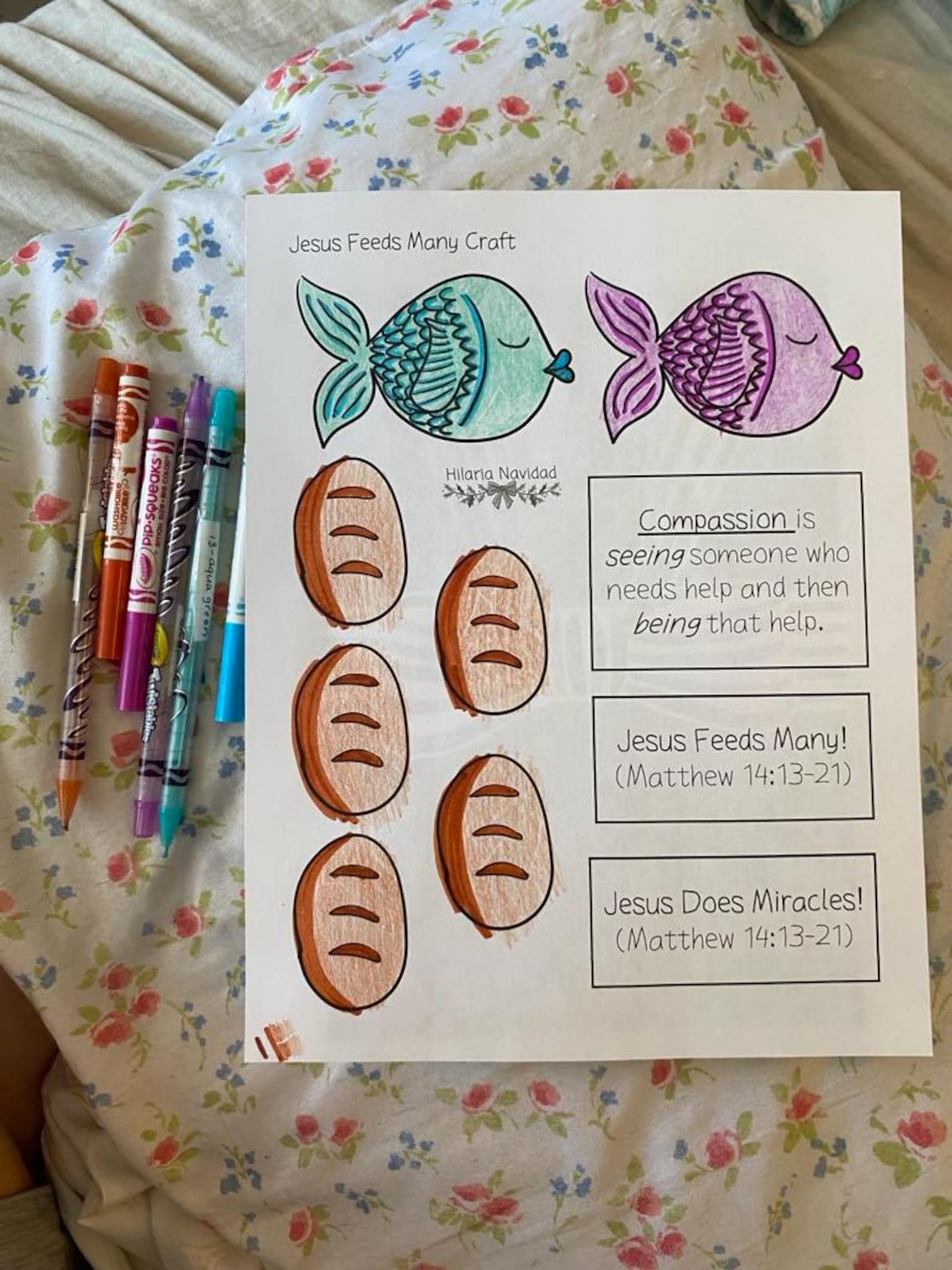 Jesus Feeds Thousands Printable Craft (for Sunday School, Classroom ...
