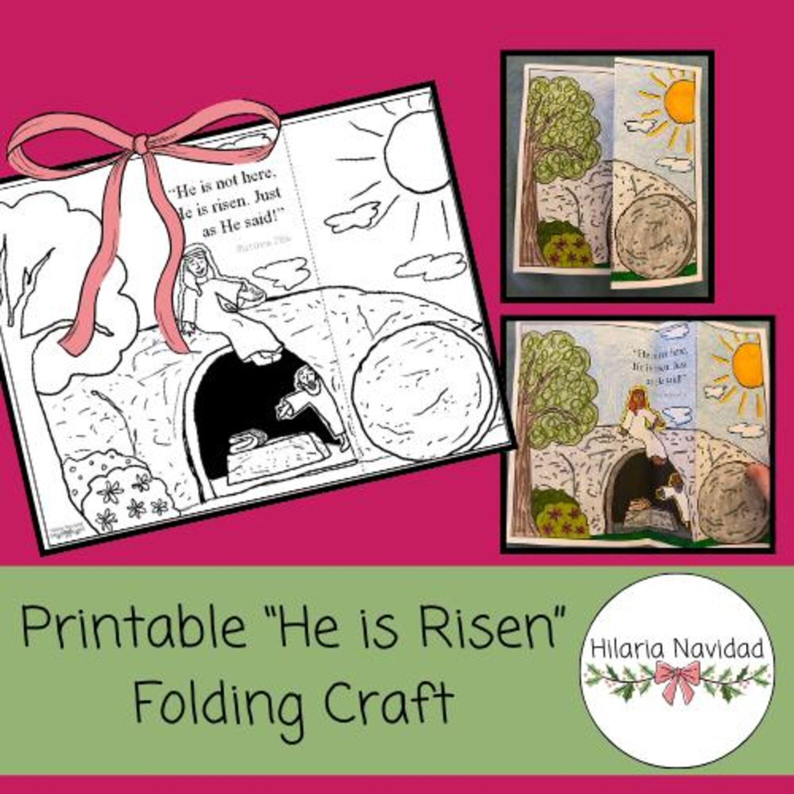 Printable "he is Risen" Folding Craft for Easter/resurrection Sunday ...