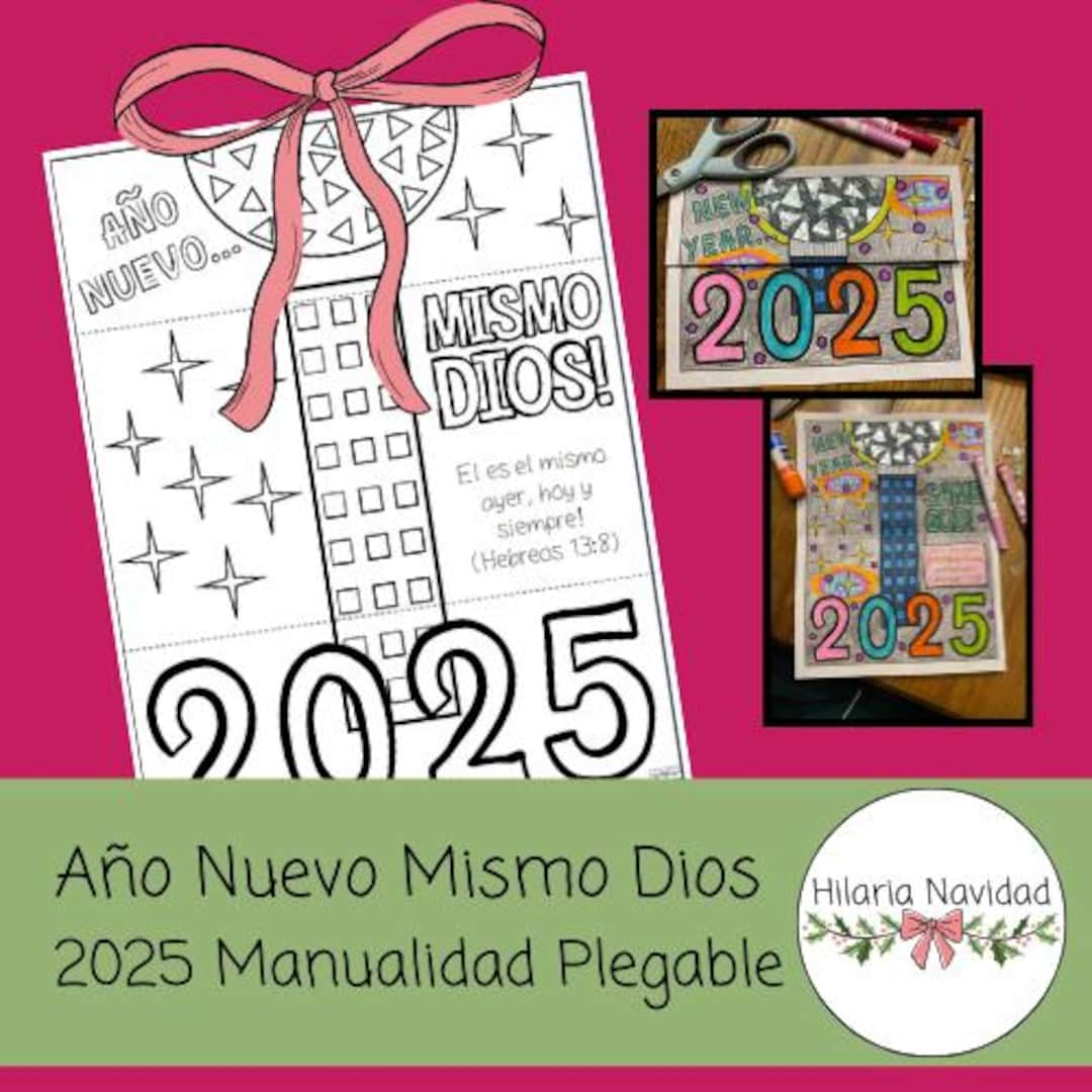 Año Nuevo Mismo Dios 2025 Manualidad Plegable (manualidad Basado En ...