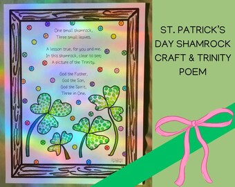 St. Patrick's Day Handprint Shamrock Printable & Poem - Etsy