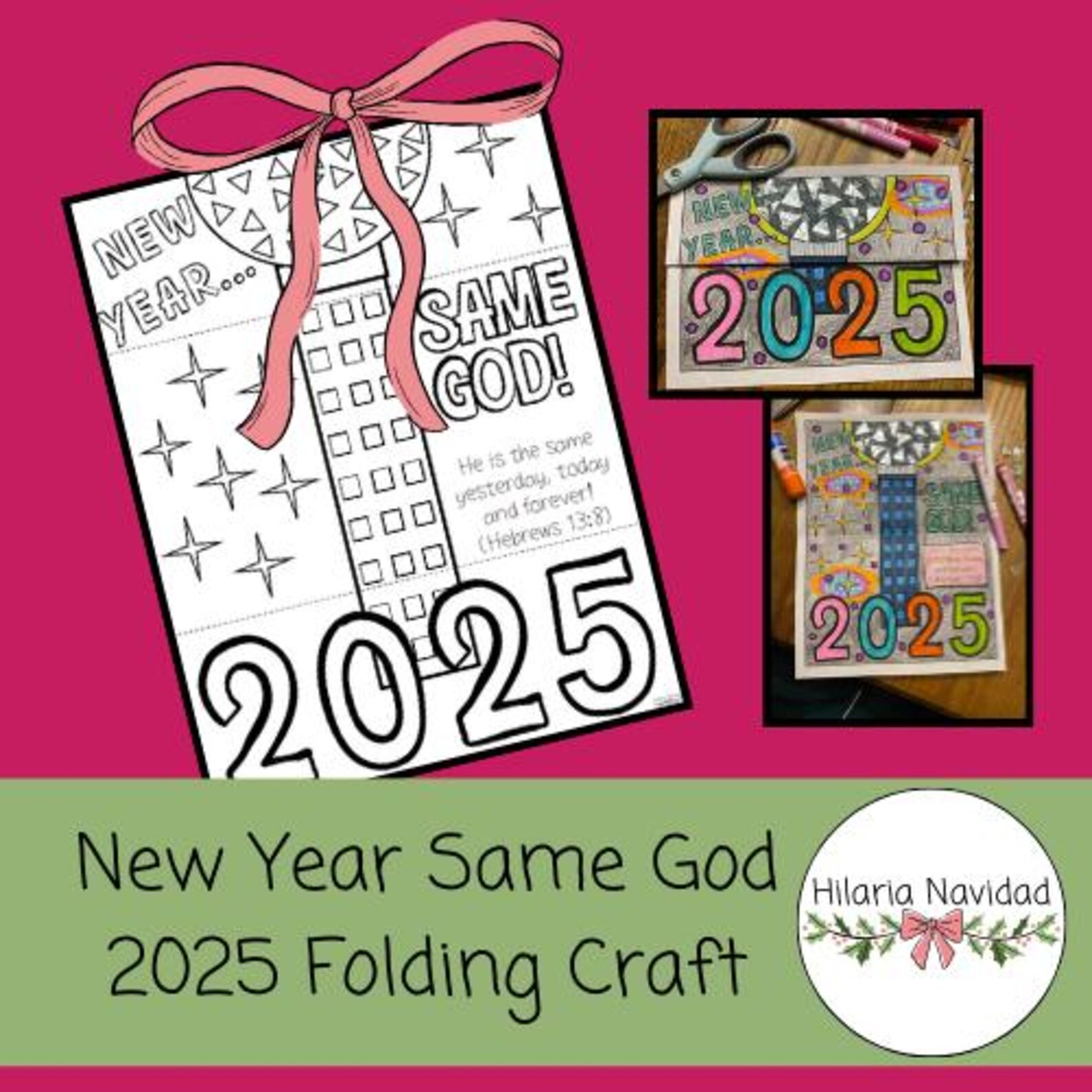 New Year Same God 2025 Folding Craft (hebrews 13:8 New Years Craft for ...