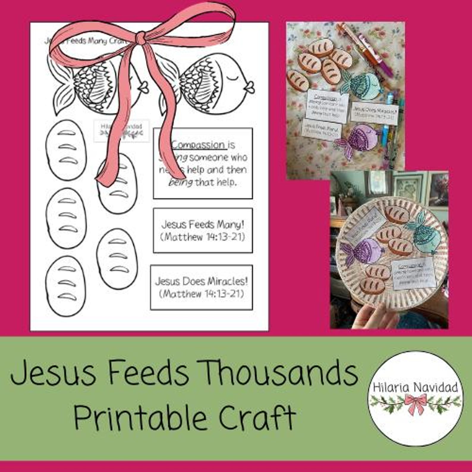 Jesus Feeds Thousands Printable Craft (for Sunday School, Classroom ...
