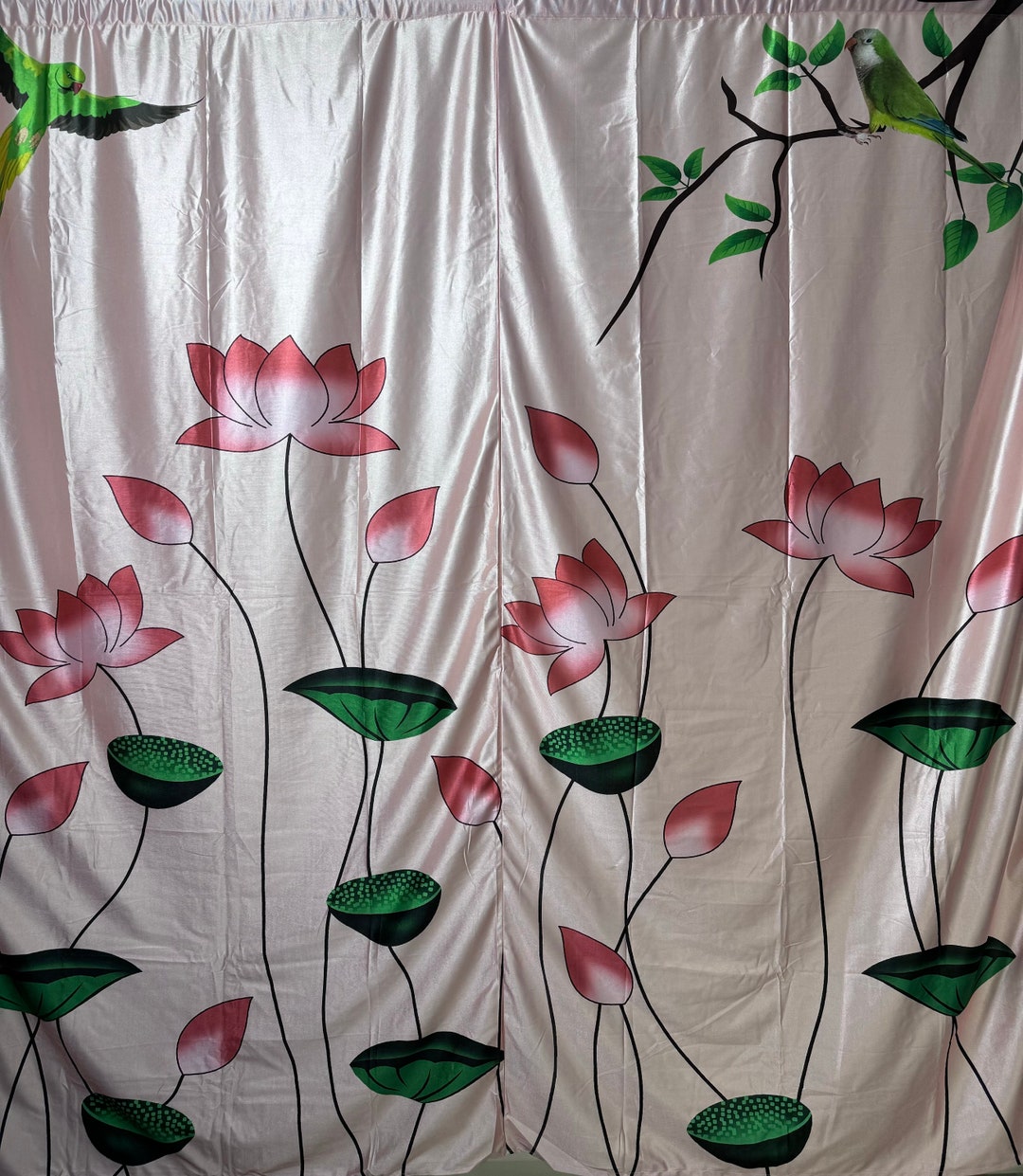 Lotus Backdrop for Housewarming, Baby Shower and All Occasions, Satin ...
