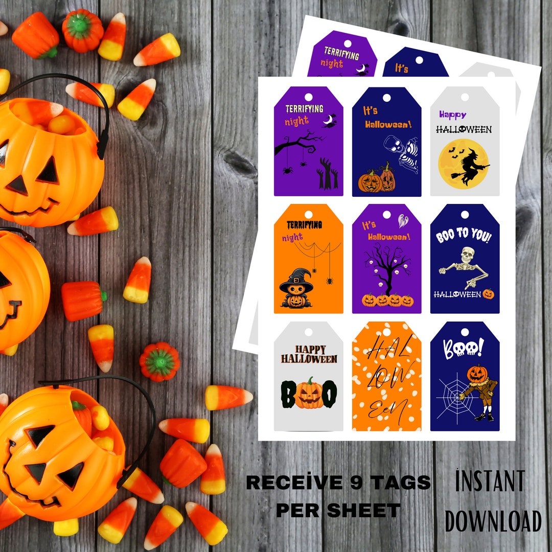 Halloween Gift Tags Spooky Gift Tags Printable Template for - Etsy