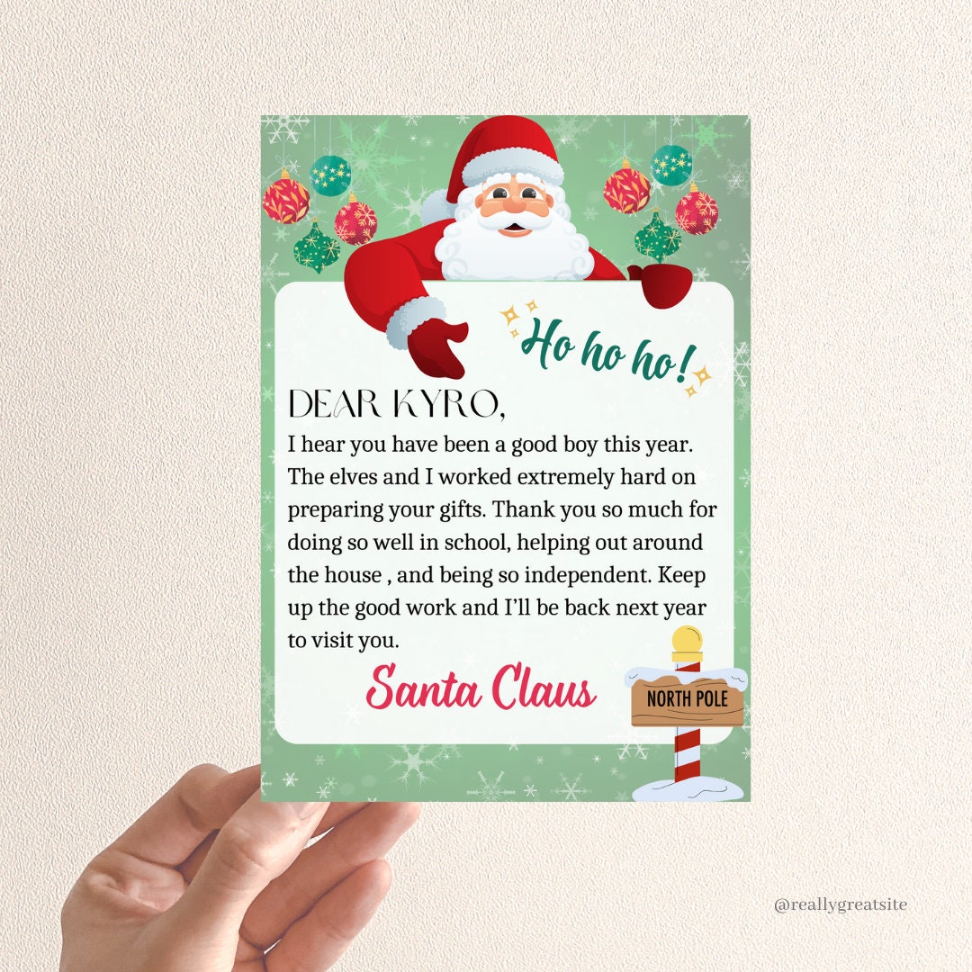 Editable Letter From Santa Claus North Pole Download Printable Template ...