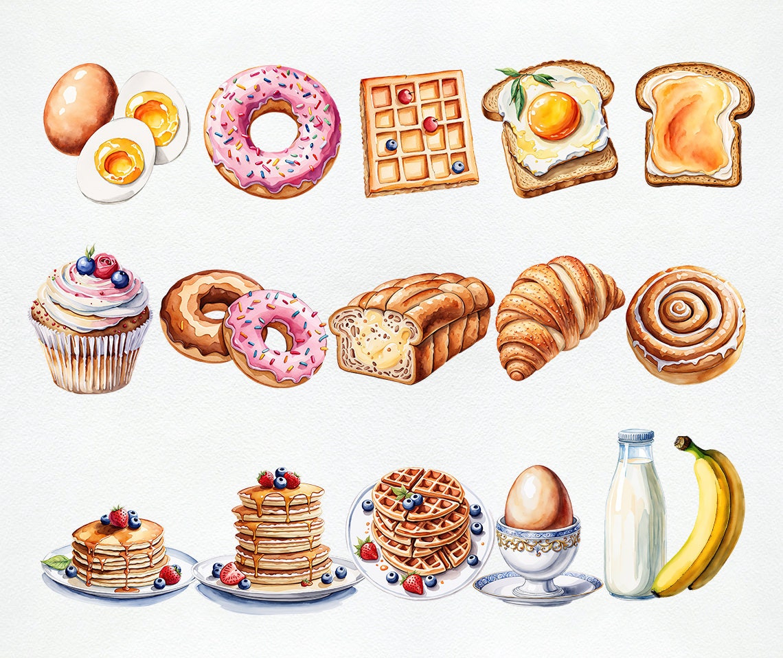 Breakfast Toast Eggs, Pancakes Bread Breakfast Clipart Brunch Clipart ...