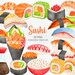 Japanese Sushi Watercolor Clipart, Japan Food Seafood Fresh Fish ...