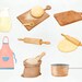 Baking Supplies Watercolor Hand Painted Bakery Tools, Home Bakery ...