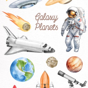 Space Galaxy Rocket Ships, Moon Sun Planets Mars Stars Astronauts, UFO ...