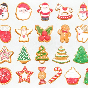Christmas Cookies, Baked Xmas Cookie, Santa Claus Gingerbread Man Tree ...