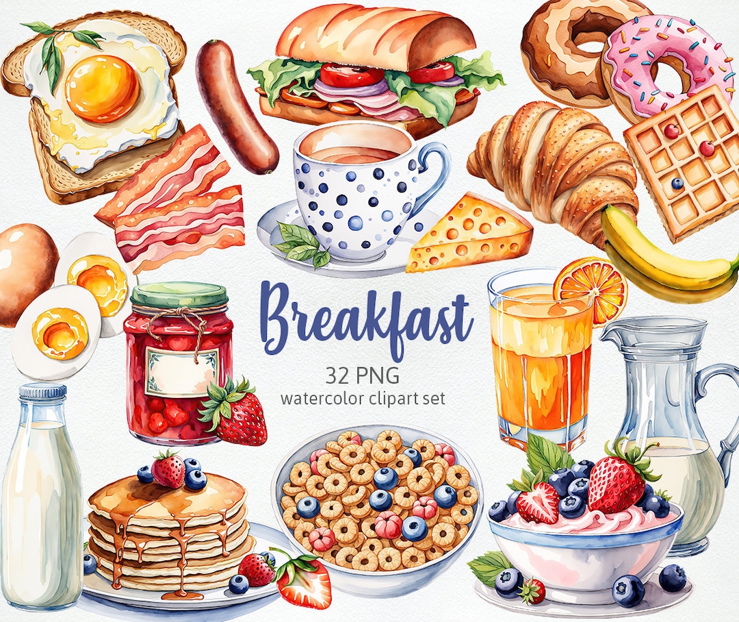 Breakfast Toast Eggs, Pancakes Bread Breakfast Clipart Brunch Clipart ...