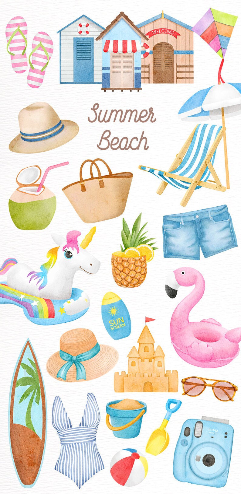 Summer Beach Vacation Travel Tropical, Surfer Surfing Sandcastle ...