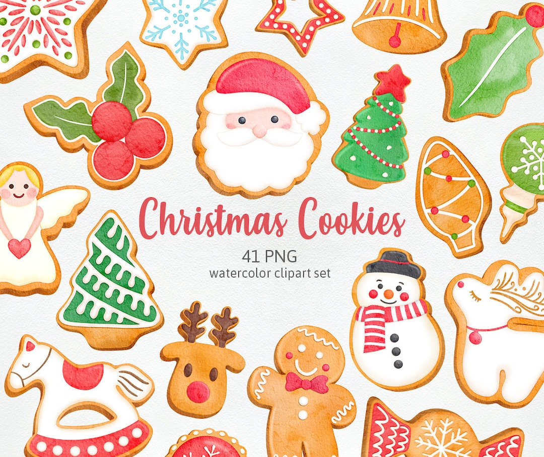 Christmas Cookies, Baked Xmas Cookie, Santa Claus Gingerbread Man Tree ...