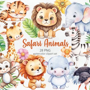 Safari Animals Jungle, Woodland Animals, Kids Clipart Nursery Decor ...