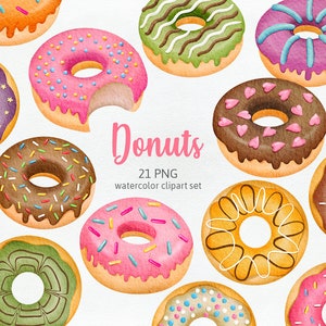 Donuts Clipart, Sweet Bakery Food Clipart, Donut Birthday Party Clip ...