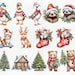 Christmas Animal Clipart, Cute Woodland Animals Owl Sloth Bear Fox Cat ...