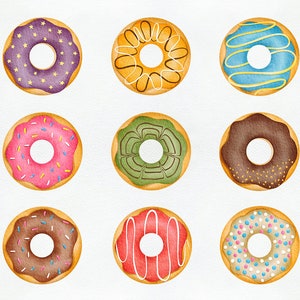 Donuts Clipart, Sweet Bakery Food Clipart, Donut Birthday Party Clip ...