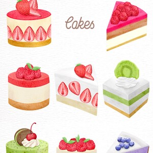 Small Cute Watercolor Cake and Desserts Decoration, Sweet Tooth ...
