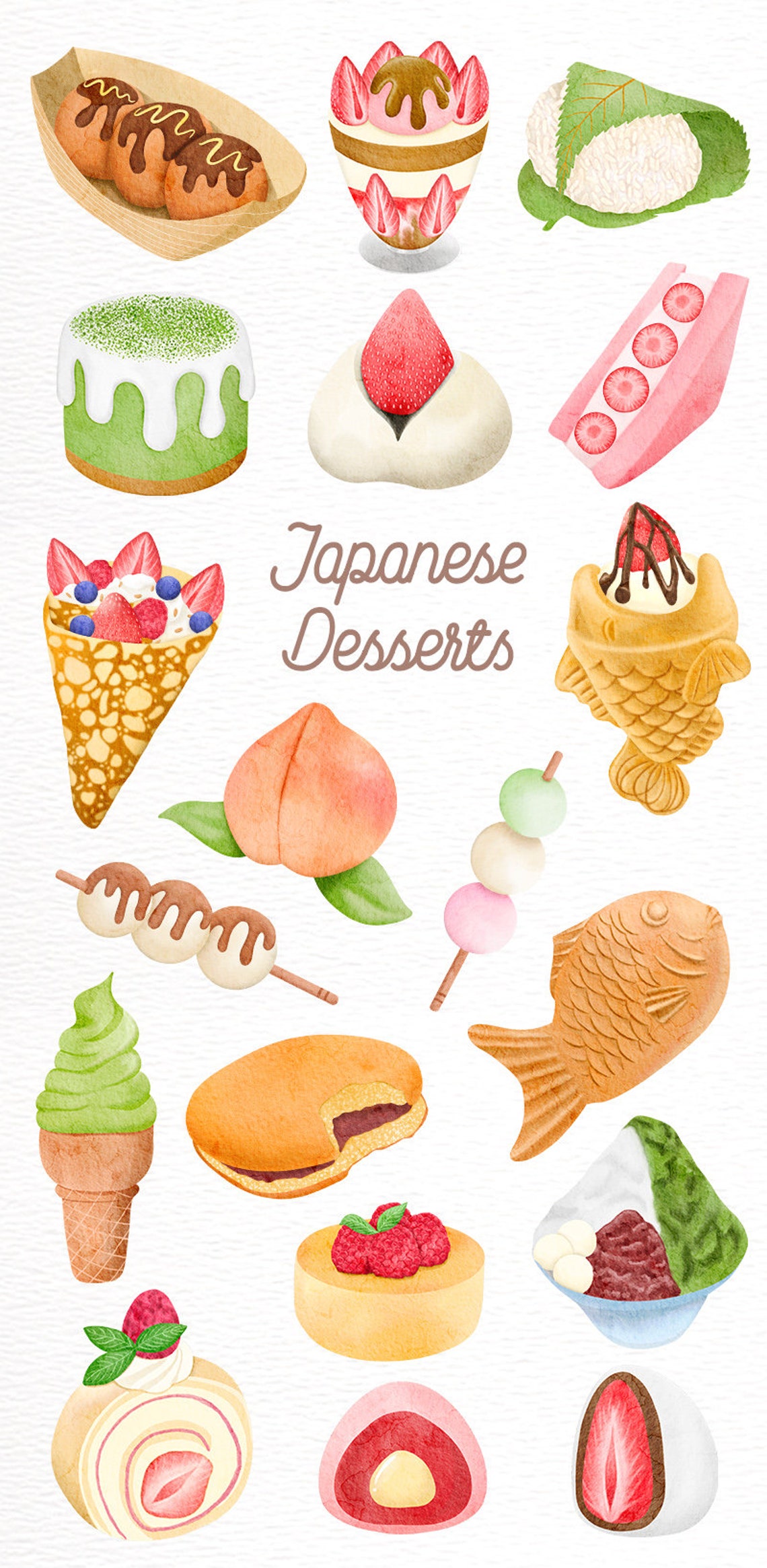 Japanese Desserts, Strawberry Mochi, Macha Cake, Dorayaki Red Bean Cake ...