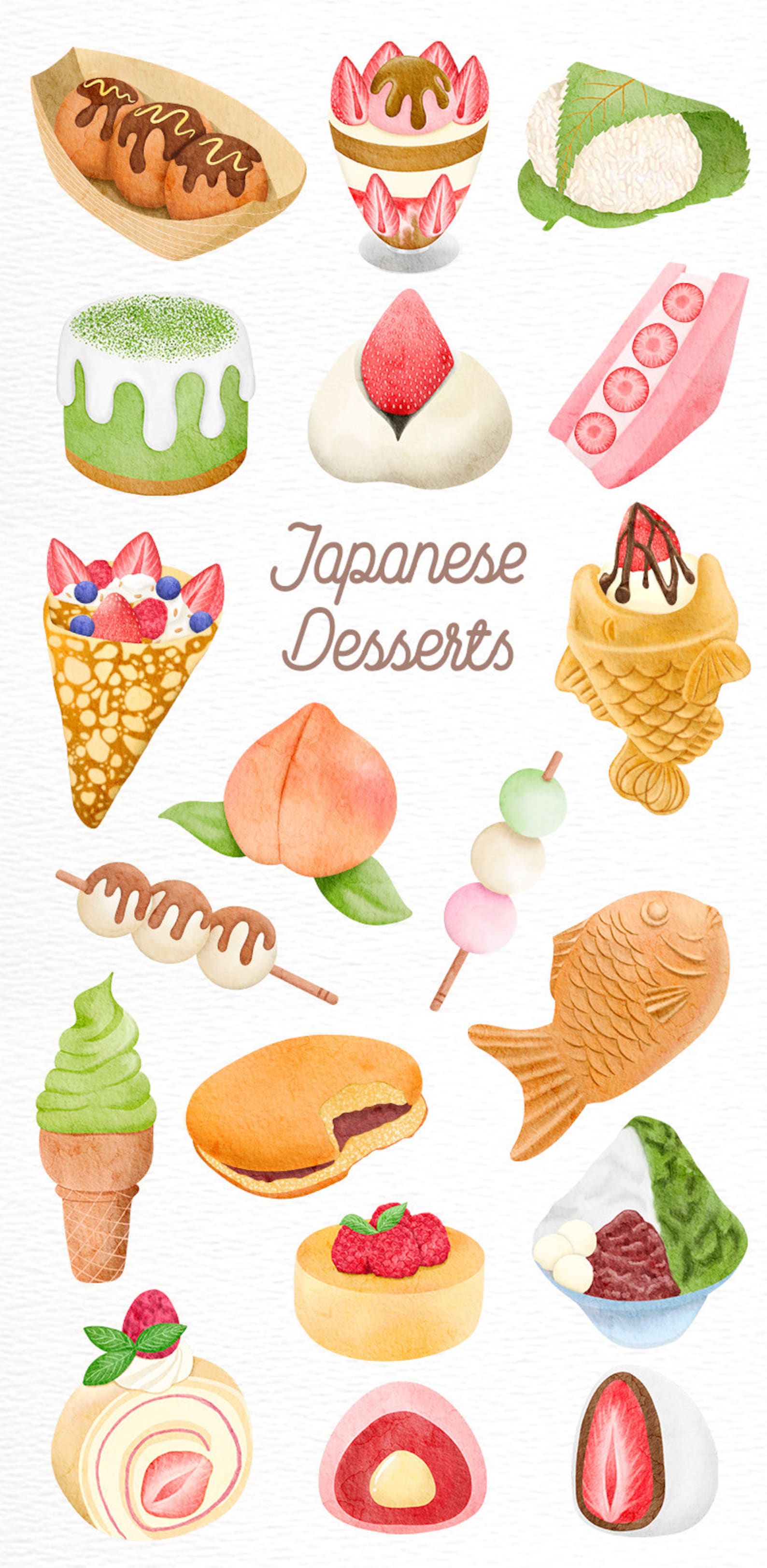 Japanese Desserts, Strawberry Mochi, Macha Cake, Dorayaki Red Bean Cake ...